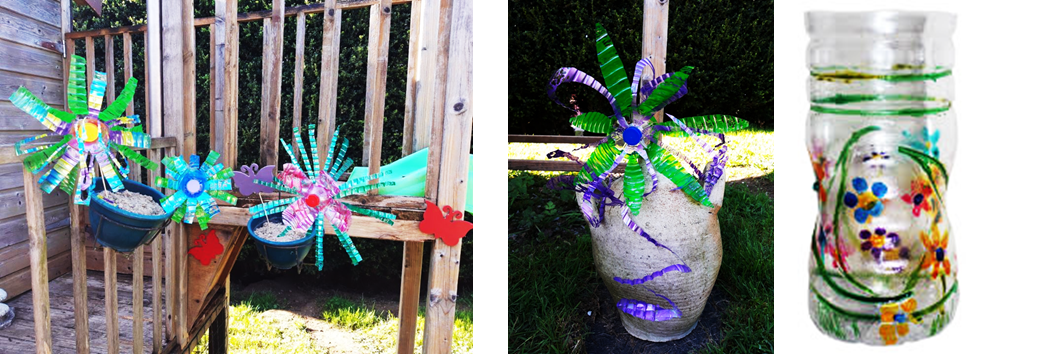 Fleurs et vase… en récup | La Rochefoucauld Porte du Périgord